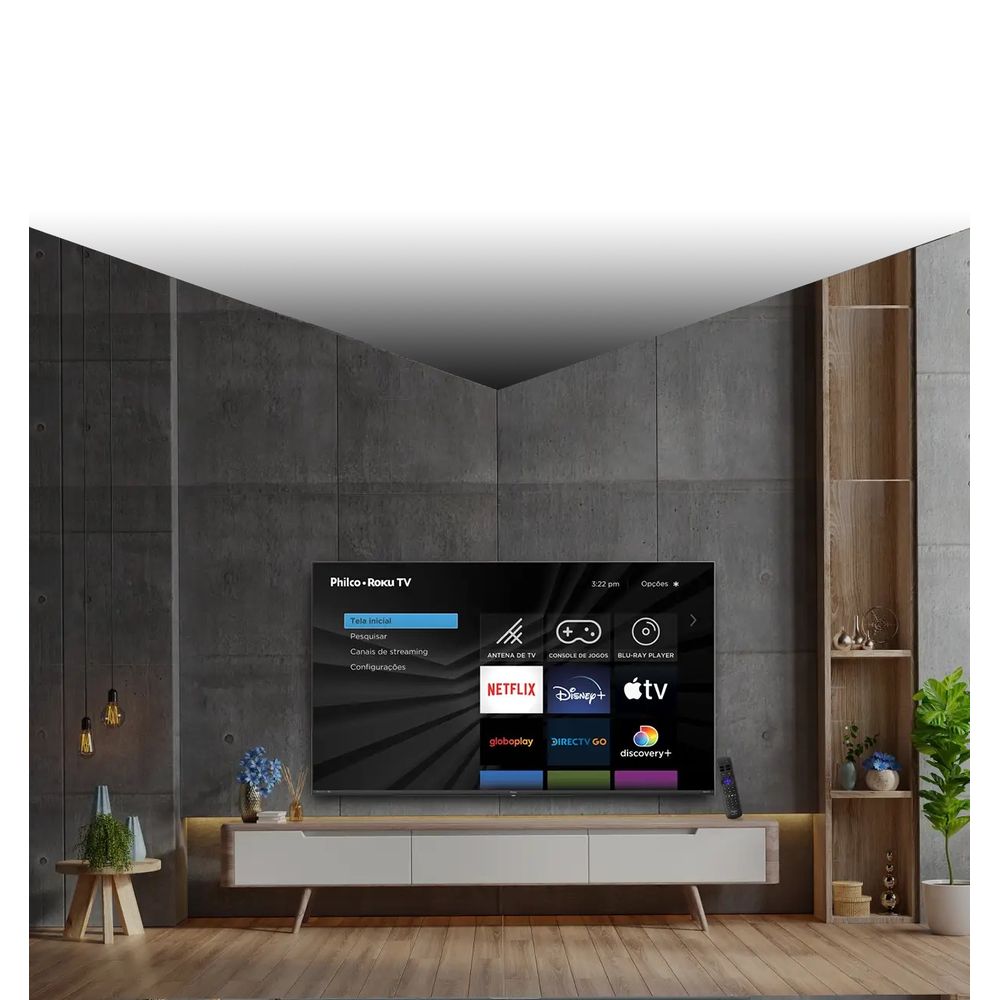 Smart TV Philco LED 58” Ultra HD 4K PTV58G70R2CSGBL Roku Dolby Áudio - lojasbecker