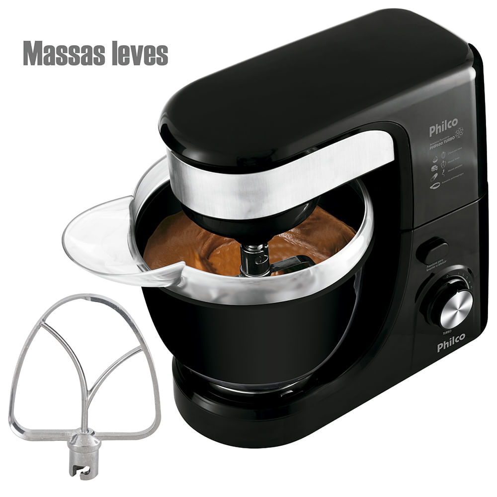 Batedeira Philco Planetária Turbo PHP500 – Preta - lojasbecker