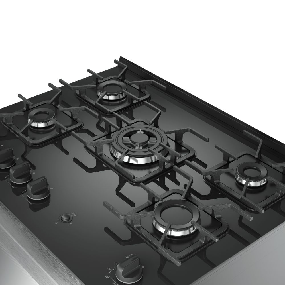 Fogão Mueller 5 Bocas Decorato Vetro G3 com Mesa de Vidro - Inox ...