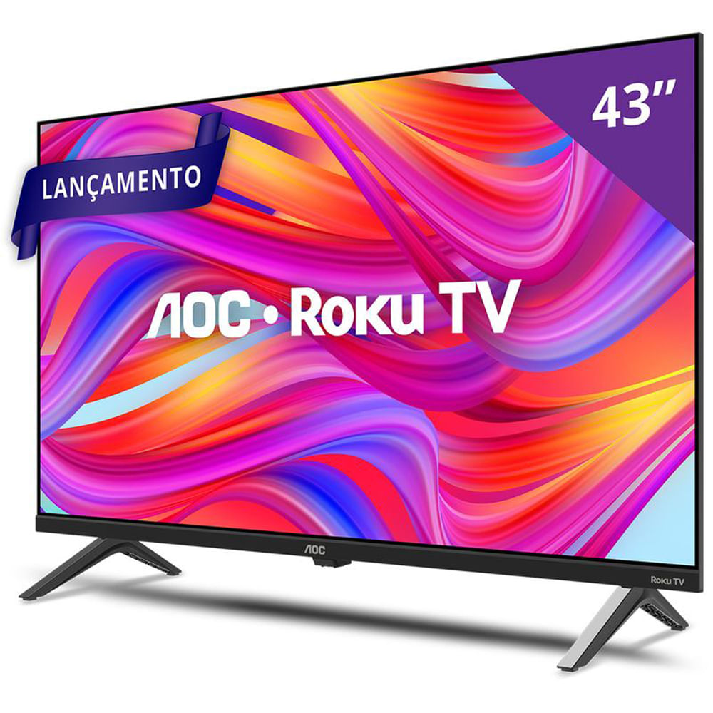 Smart TV AOC 43" Full HD com Roku TV 43S5045/78 - lojasbecker